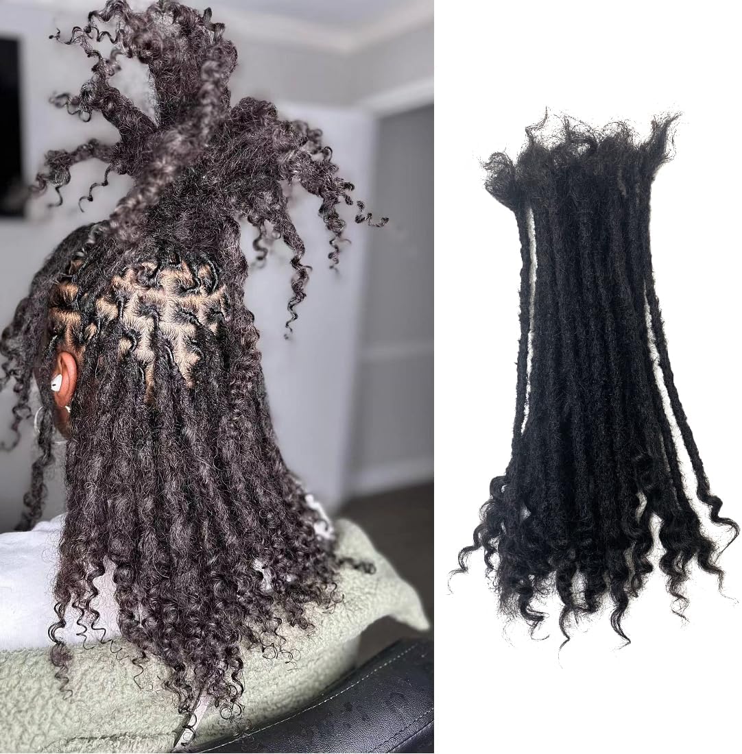 Amazon.com : Wantoade Dreadlock Extensions Human Hair With Curly Ends 0 ...