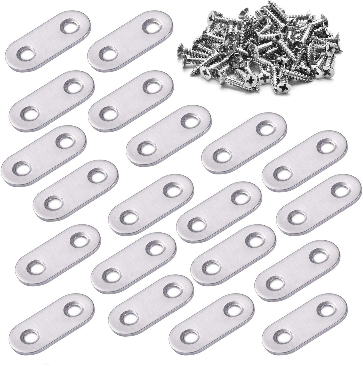 Amazon.com: 20 Pcs Stainless Steel Flat Straight Brace Brackets 37mm x ...