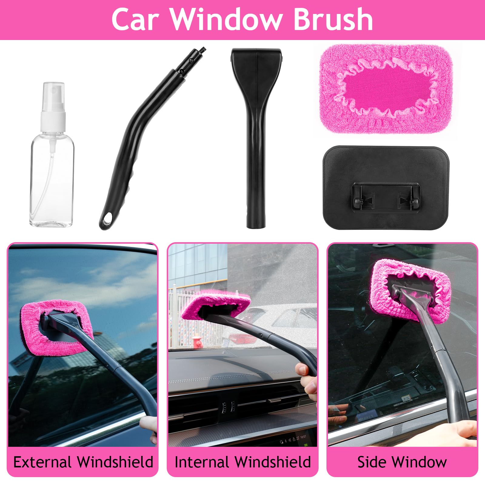 Snapklik.com : Pink Car Duster Interior Kit, Perfect Car Detailing ...