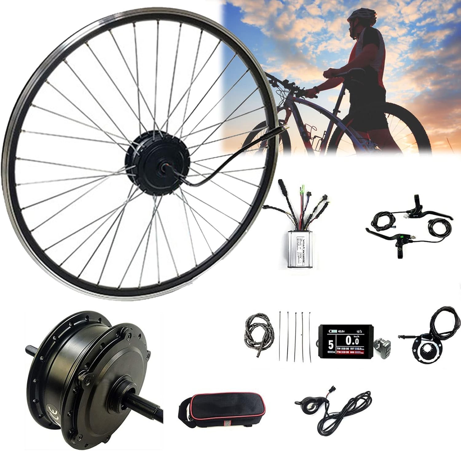 Electric Bike Conversion Kit, Road Bike Ebike Conversion Kit,48V 1000W ...