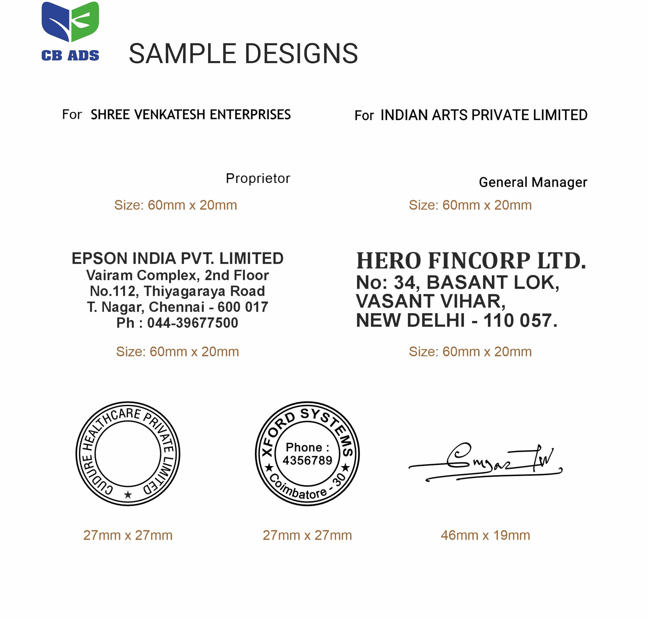 Stamp Format For Pvt Ltd Company