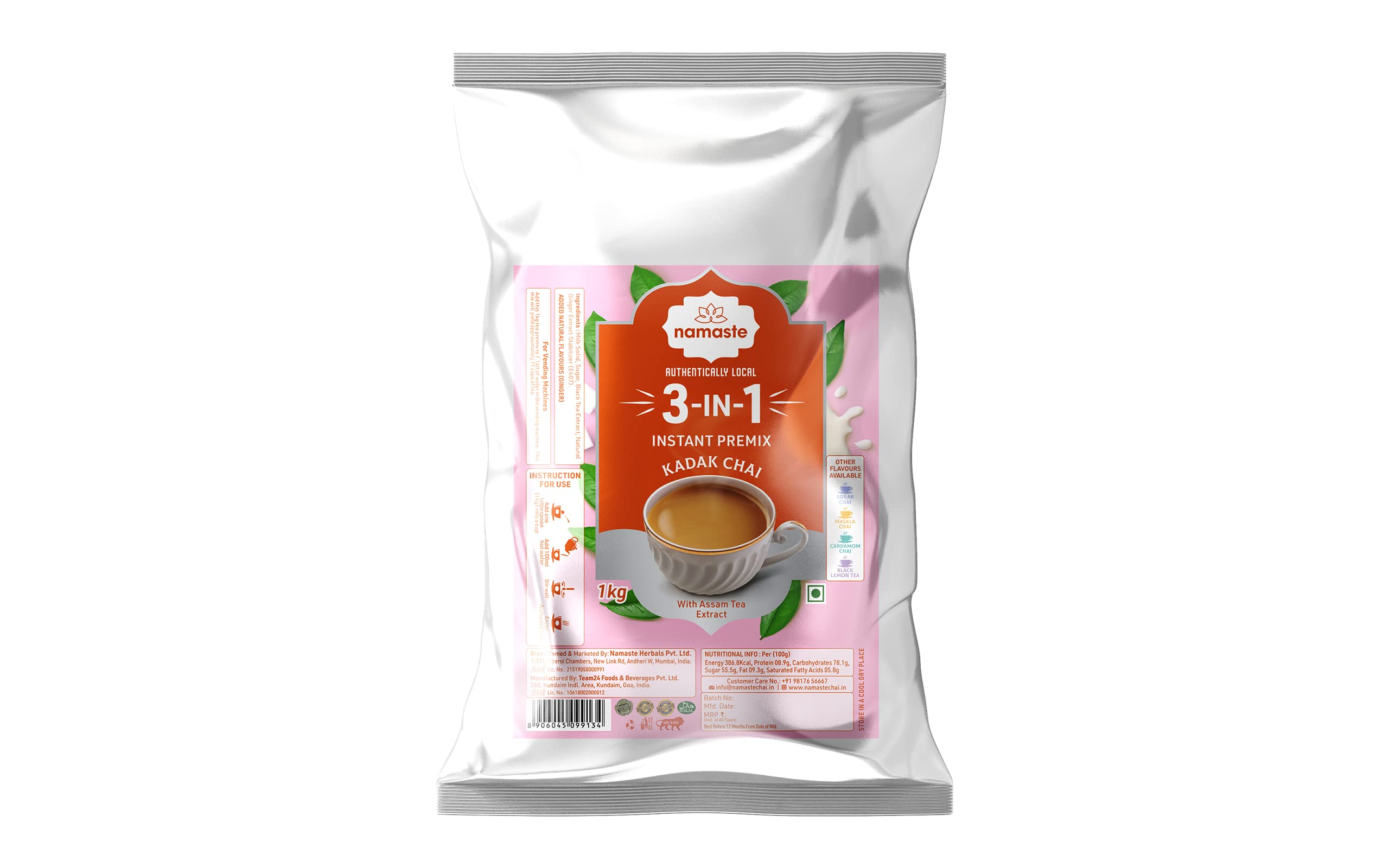 Buy Namaste Chai Instant Tea Premix, Kadak Chai | Value Pack | Assam ...
