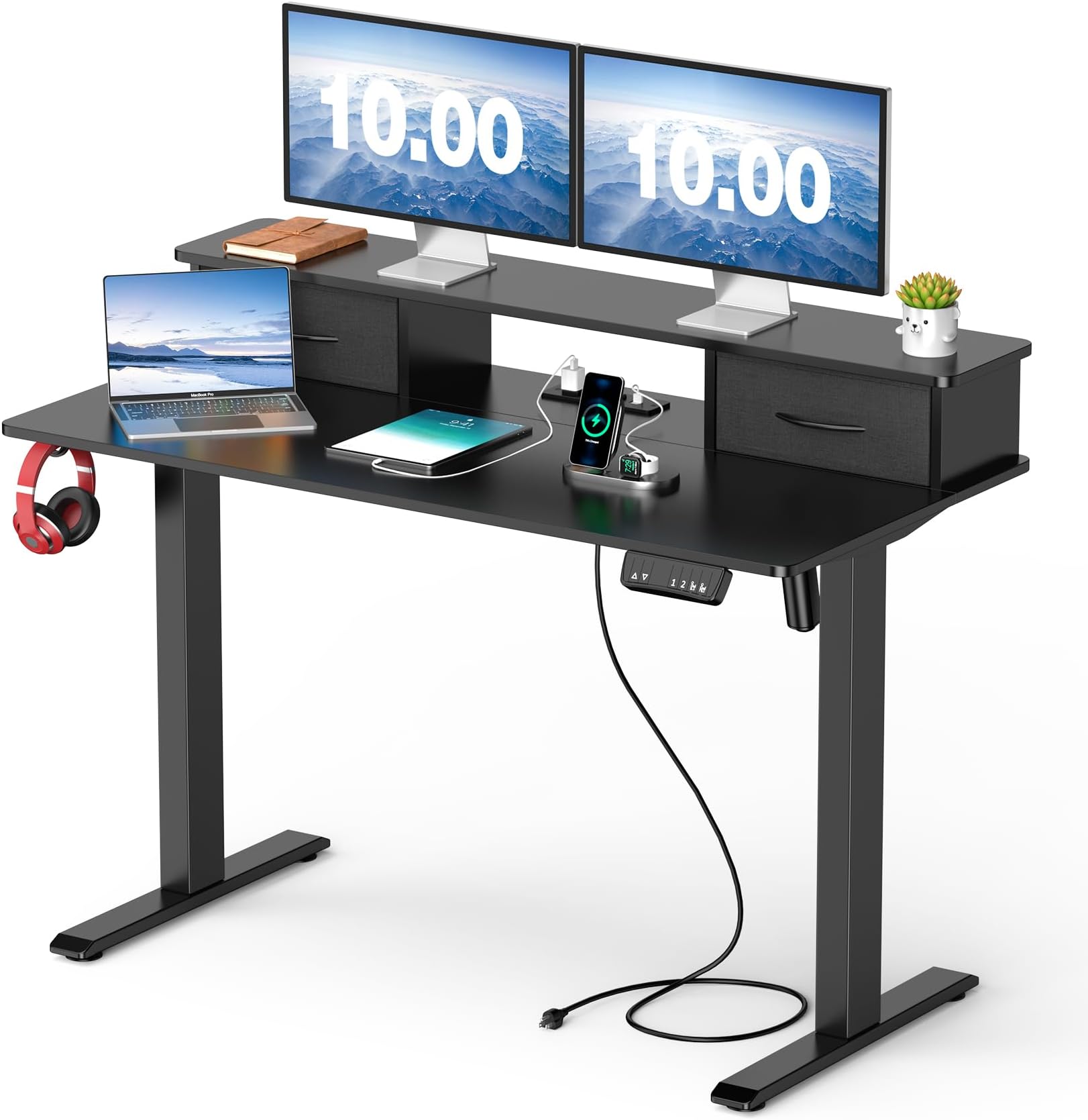 Amazon.com: Mr IRONSTONE Standing Desk, 47 x 24 Inches Electric Height ...