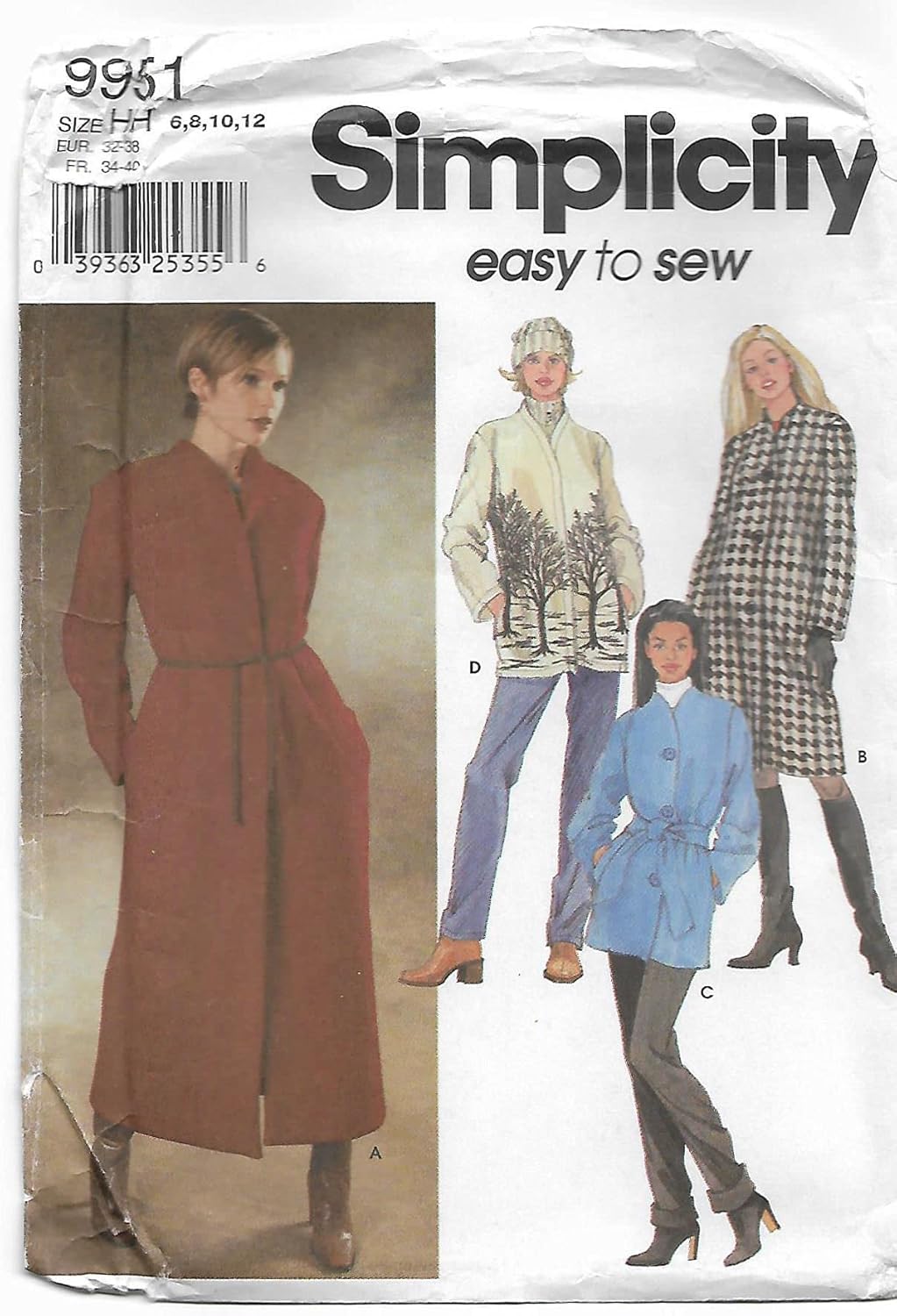 Amazon.com: Simplicity 9951 Easy Coats : Arts, Crafts & Sewing