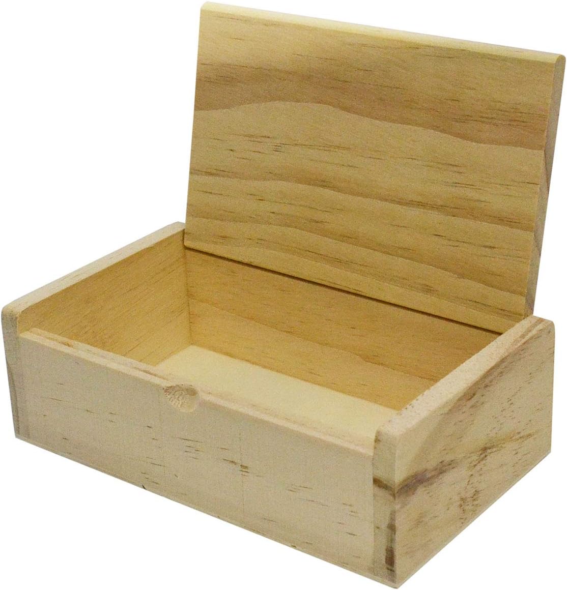 Amazon.com: Unfinished Wood Box with Wood Hinge. Small - Approximately ...