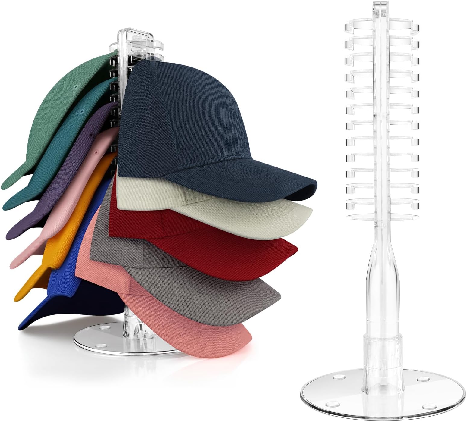 Amazon.com: ZORCOR Acrylic Hat Organizer - 2 Pack Baseball Cap Display ...