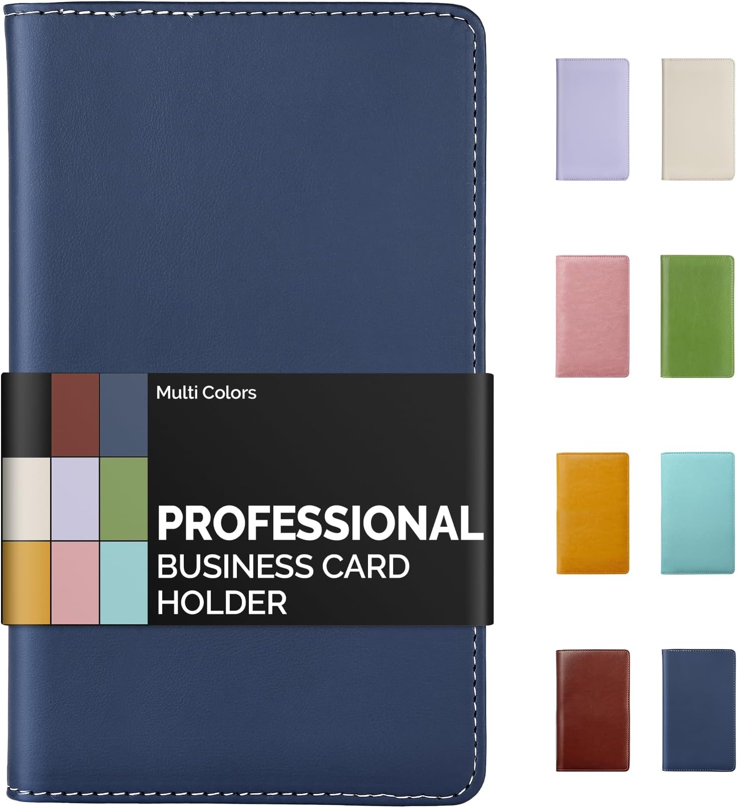 Amazon.com: Petutu Business Card Holder Organizer Book - PU Leather, 2 ...