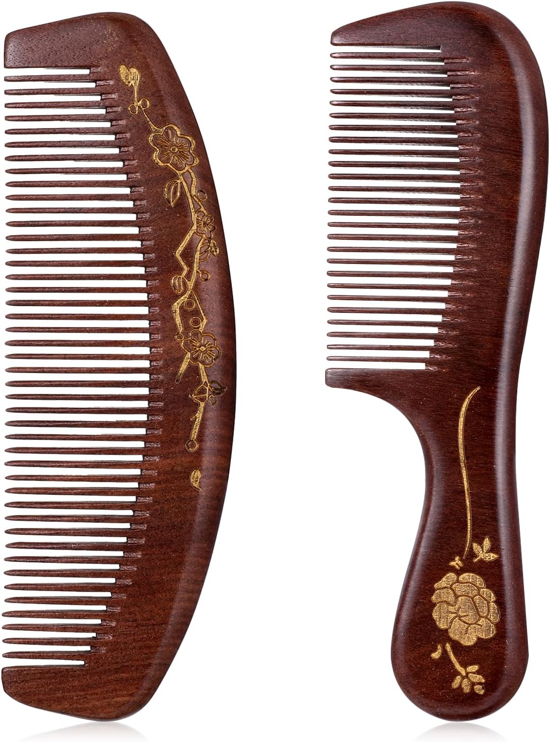 Amazon.com : 2 PCS Wooden Hair Comb, Wooden Comb for Women Sandalwood ...