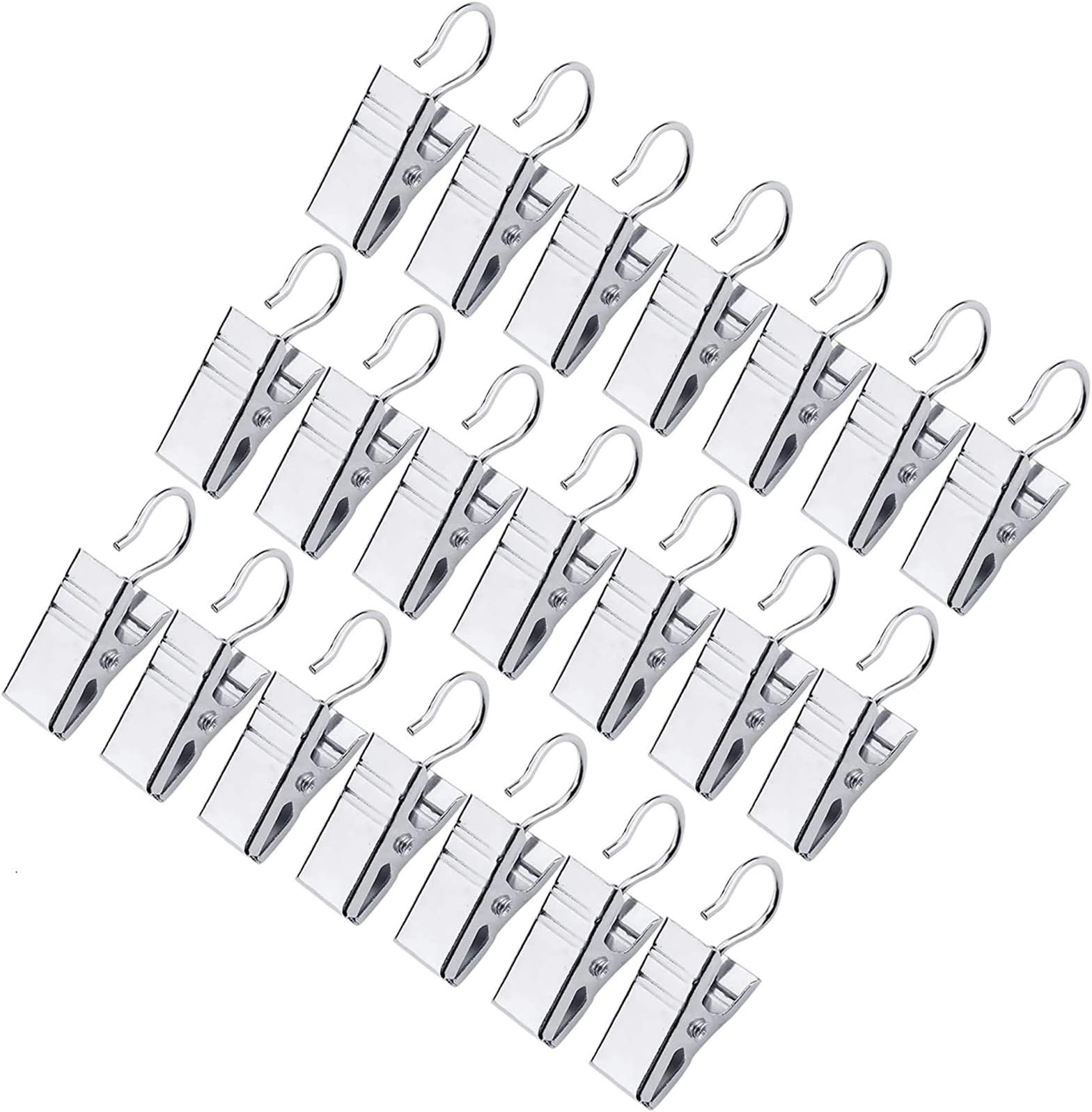 Amazon.com: Super Z Outlet Heavy Duty Satin Nickel Curtain Clips w/Hook ...