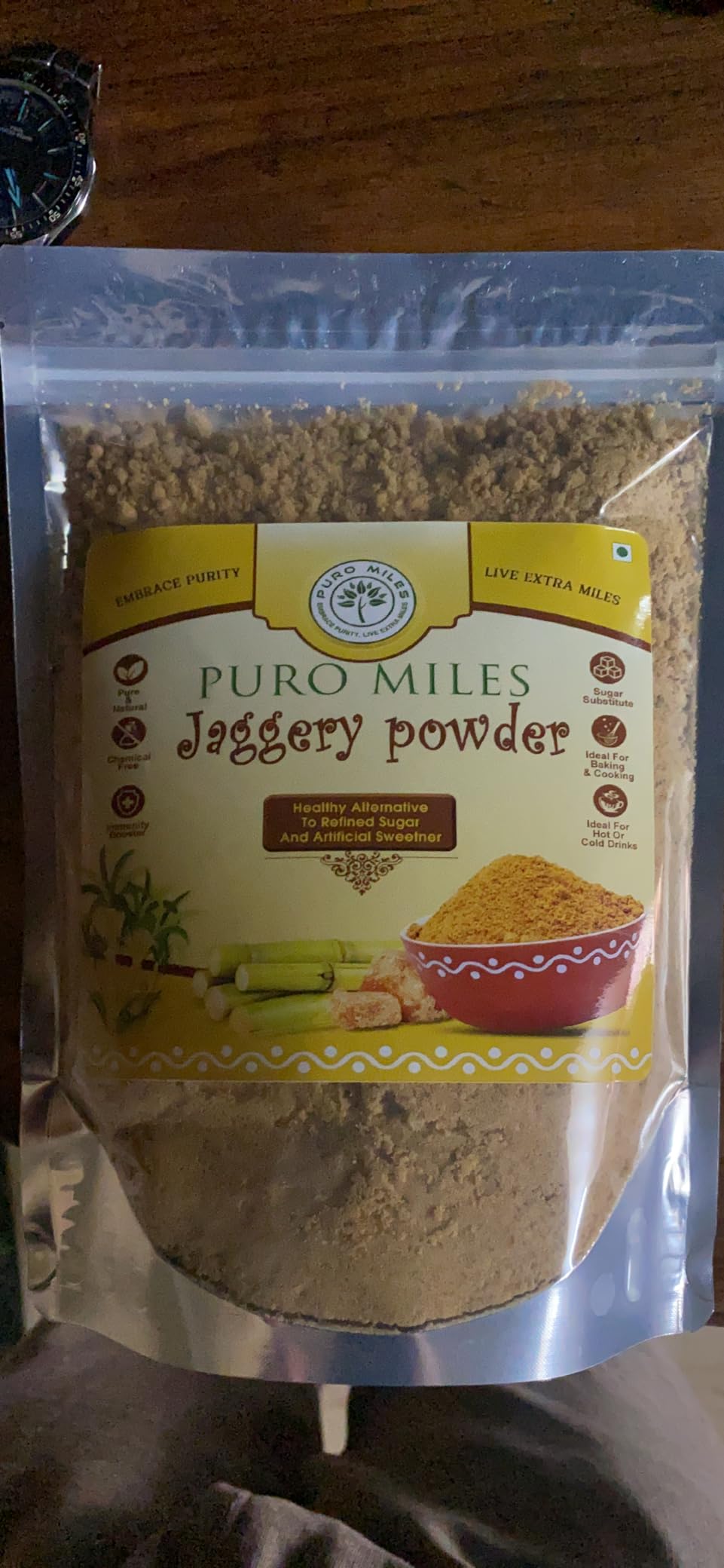 Puro Miles Organic Jaggery Powder 800g Pack of 2| Natural Gur Shakkar ...