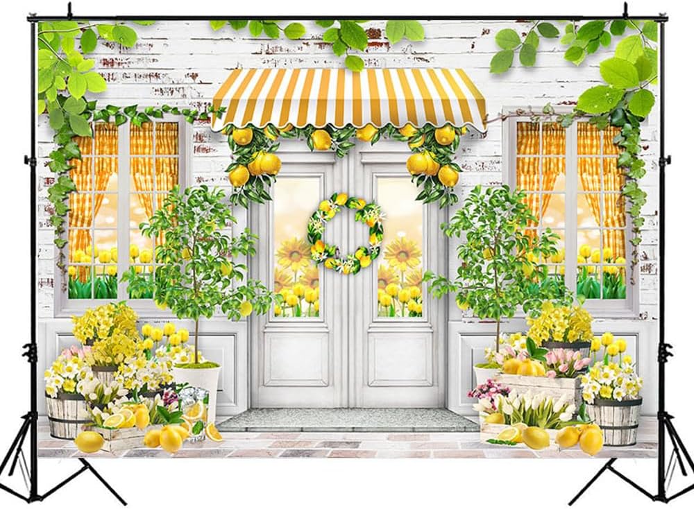 Amazon.com : 7x5ft Lemon Shop Backdrop Photography Background Summer ...