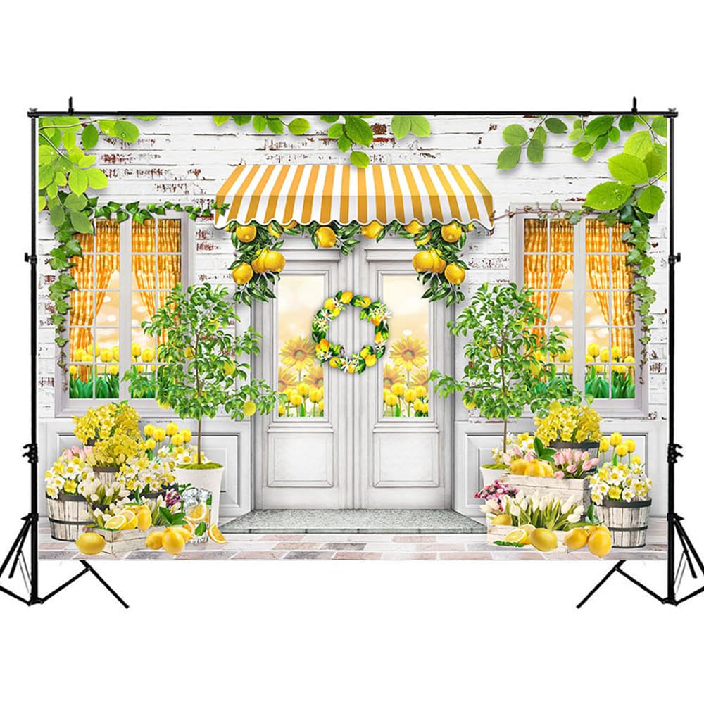Amazon.com : 7x5ft Lemon Shop Backdrop Photography Background Summer ...