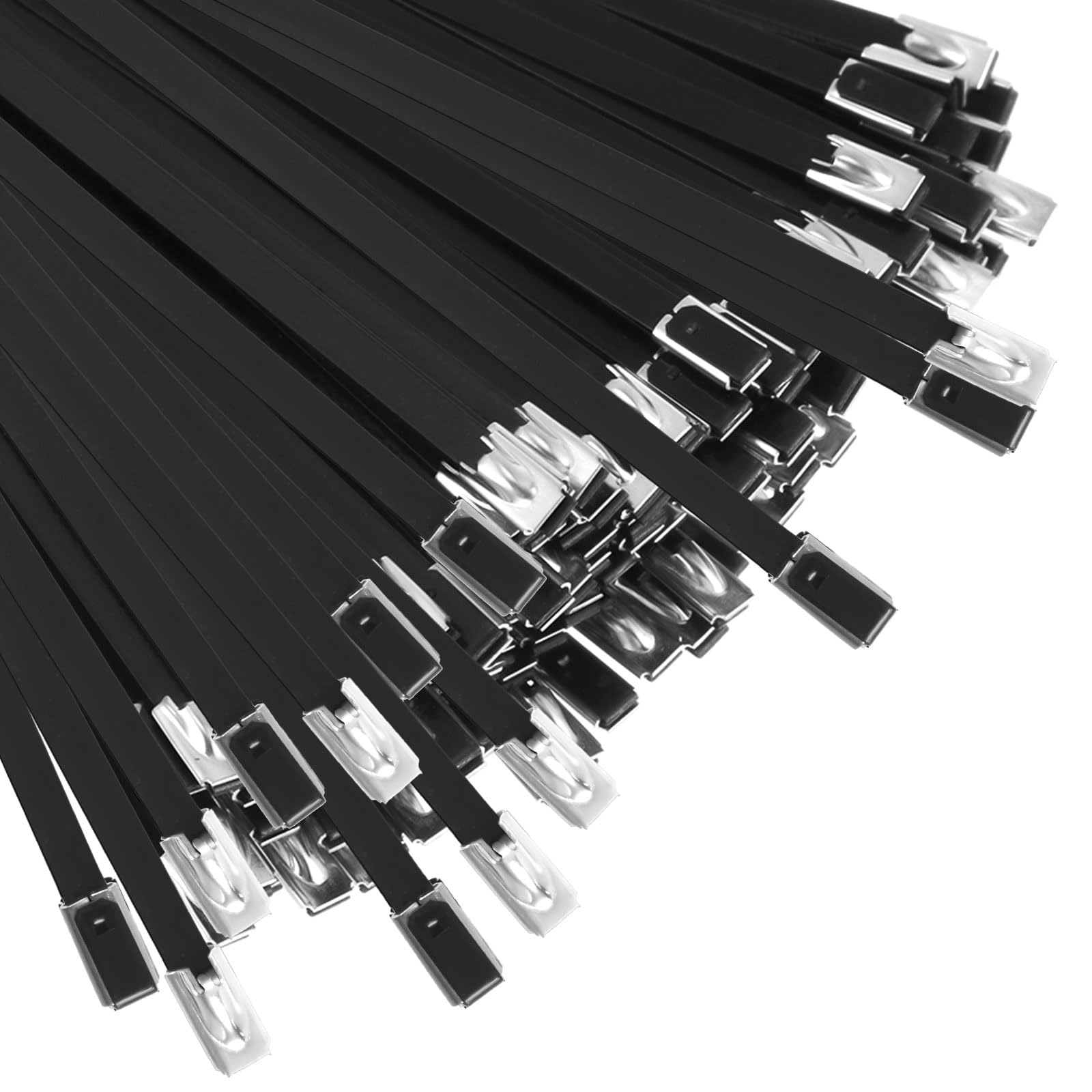 Amazon.com: Pelopy 300 Pcs 11.8 Inch Black Metal Zip Ties Stainless ...