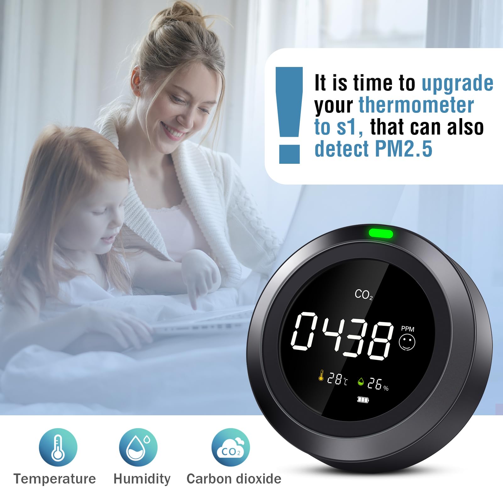 Snapklik.com : Indoor Air Quality Monitor Test CO2, Temperature ...