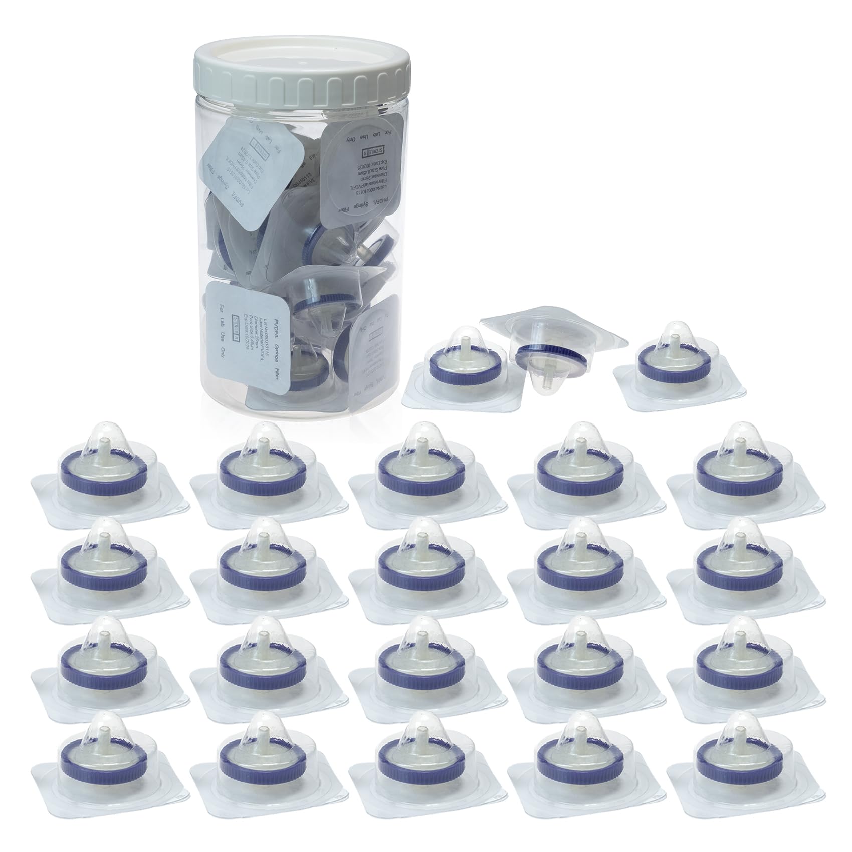 Snapklik.com : Sterilized Syringe Filter PVDF 20 Pack, 0.45 Um Pore ...