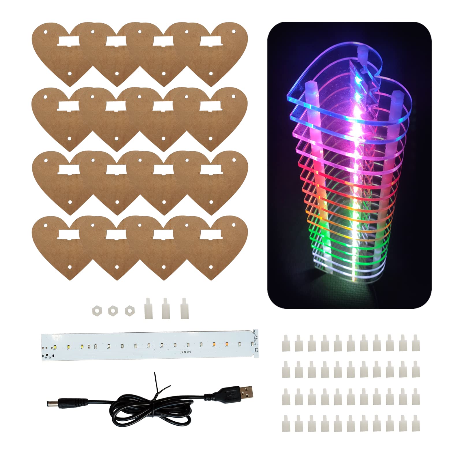 Buy iCubeSmart 16 LED Audio Spectrum DIY Electronic Kits, Built-in ...
