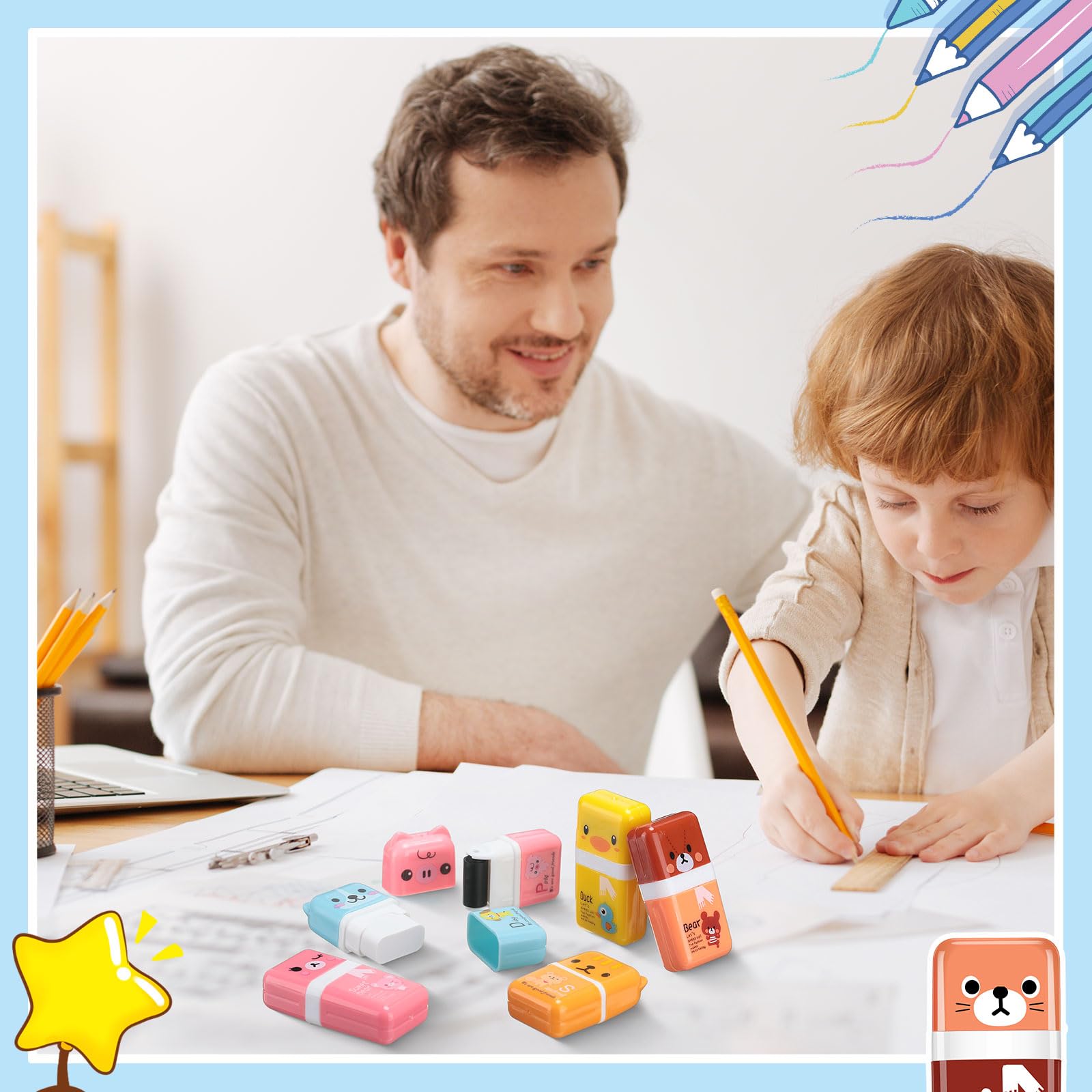 Snapklik.com : Seajan 44 Pcs Erasers For Kids Gift Bulk Cute Animal ...