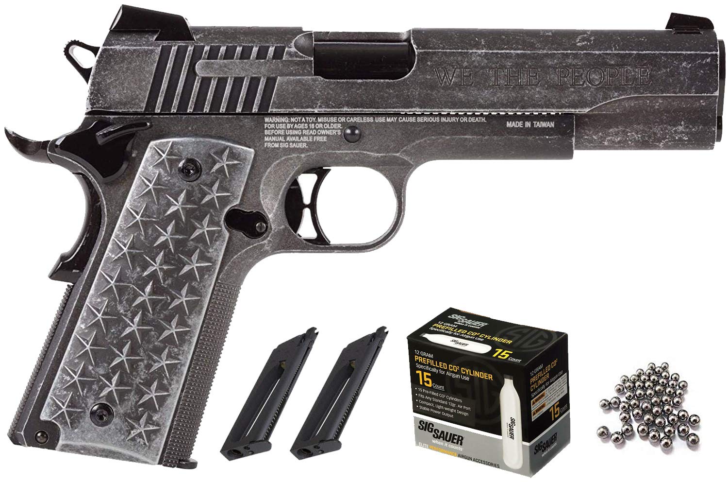 Buy Sig Sauer 1911 BB Air Pistol We The People with 15x12 gr C02 Tanks ...