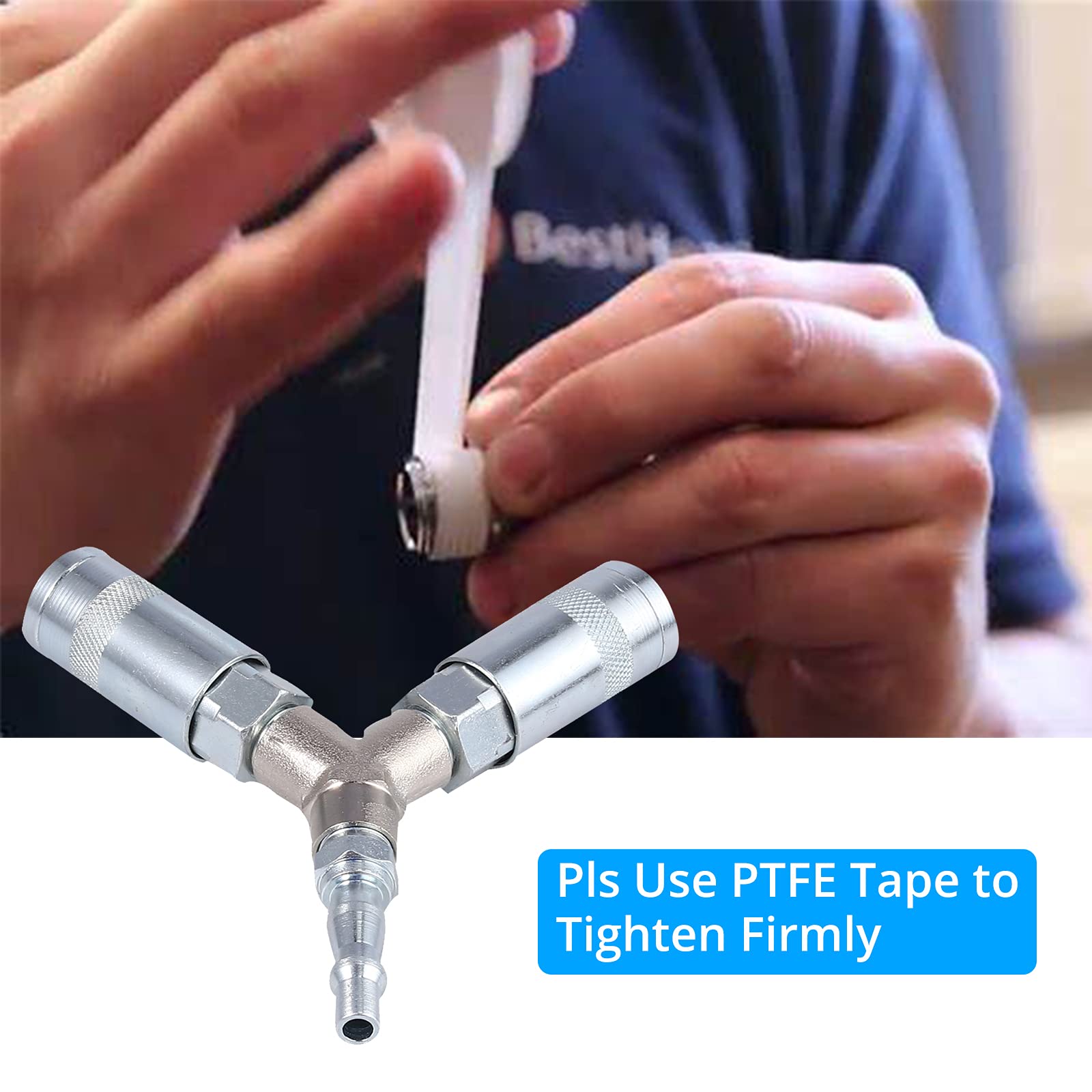 Airline Hose Connectors, Kamtop 1/4" BSP Air Line Fittings Y Piece 3 ...