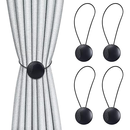 Dalababa 4 Pièces Embrasses de Rideaux Noir Magnétiques Attache Rideau ...