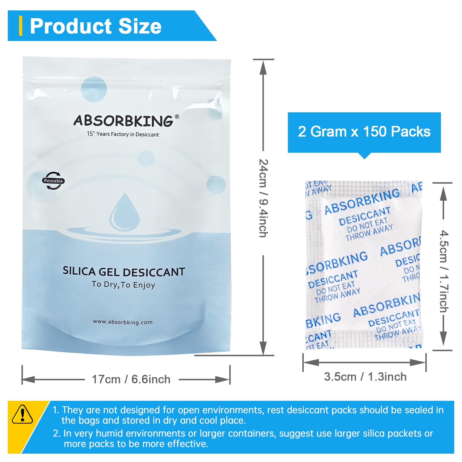 Snapklik.com : Silica Gel Packs 150 Pcs 2 Gram Moisture Absorbers ...