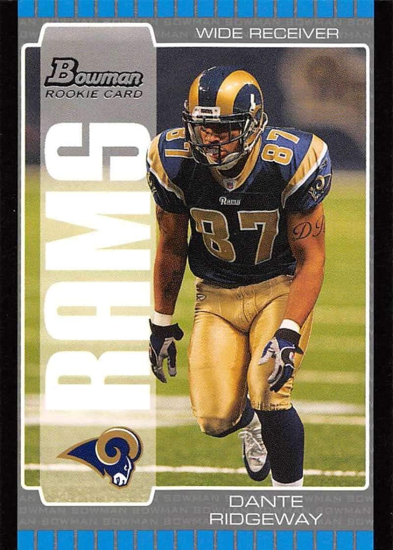 Amazon.com: 2005 Bowman Football #202 Dante Ridgeway RC Rookie Card St ...