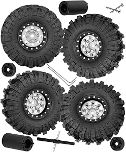 Amazon.com: RCMYou RC 1.0 in Wheel Rim Tires for 1/18 1/24 Trx4m Axial ...