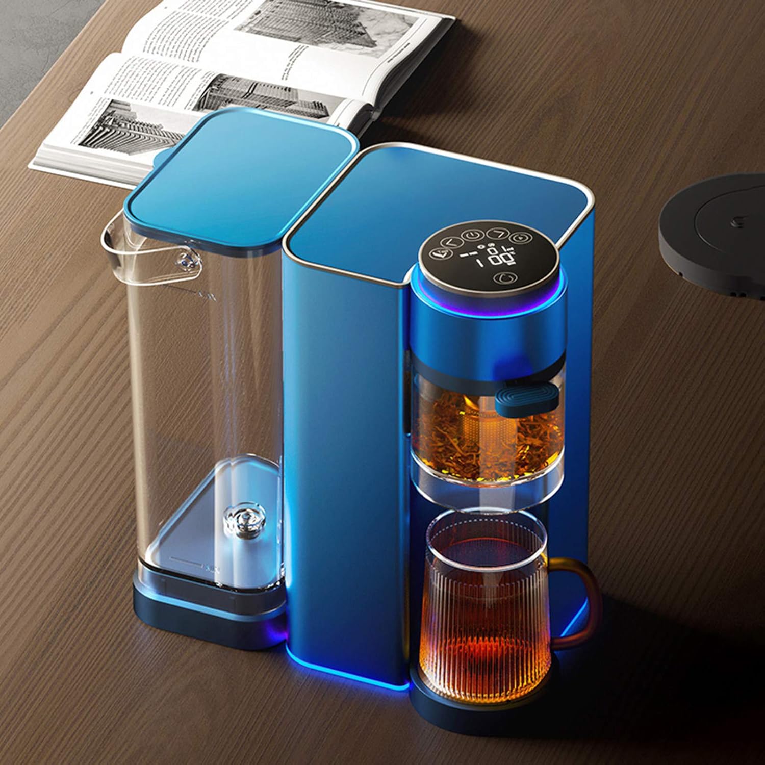 UZOURI Fully Automatic Tea Maker Machine With Timer Temperature Display ...