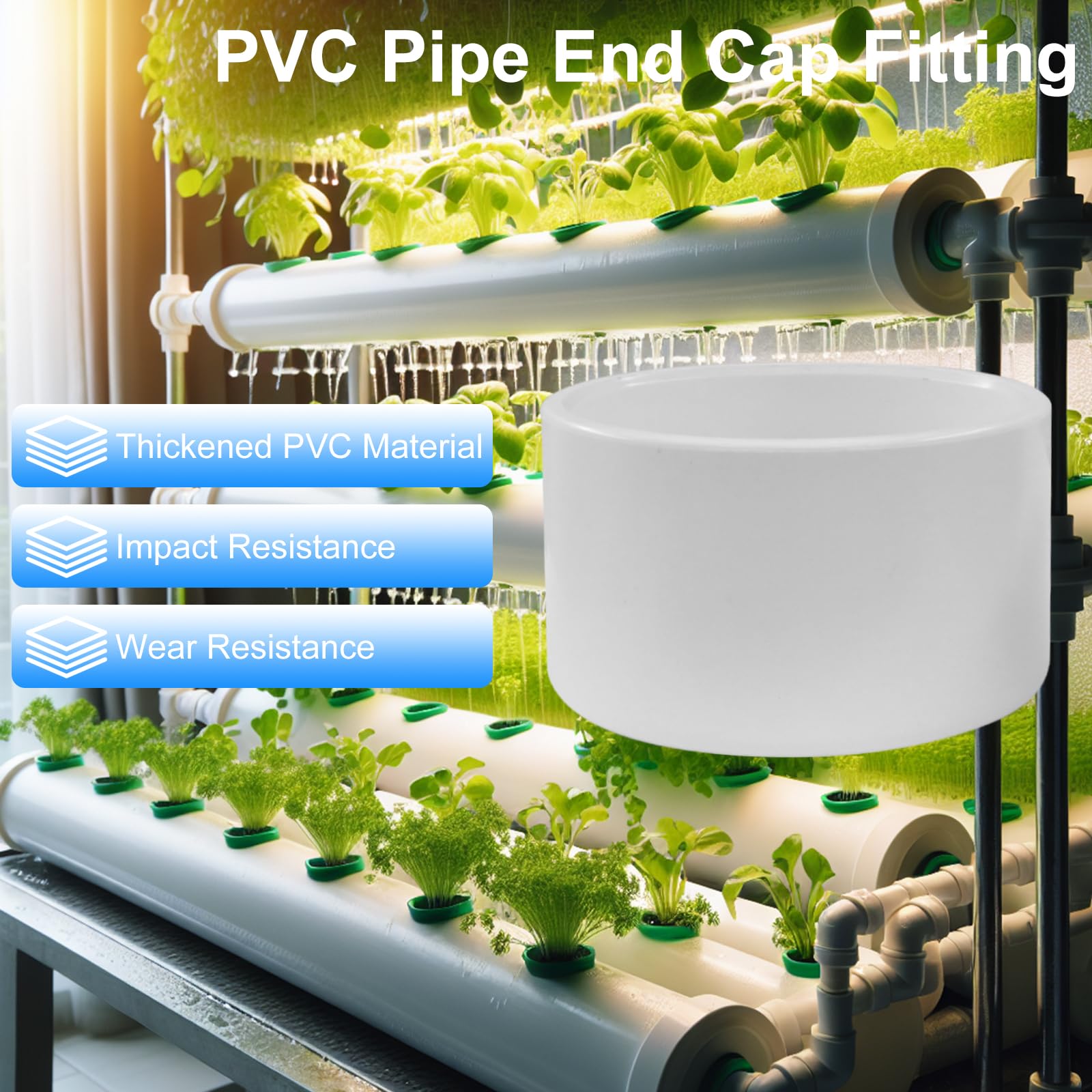 Snapklik.com : 3" PVC Pipe End Cap Fitting, 2 Pack Pipe Plug Socket ...