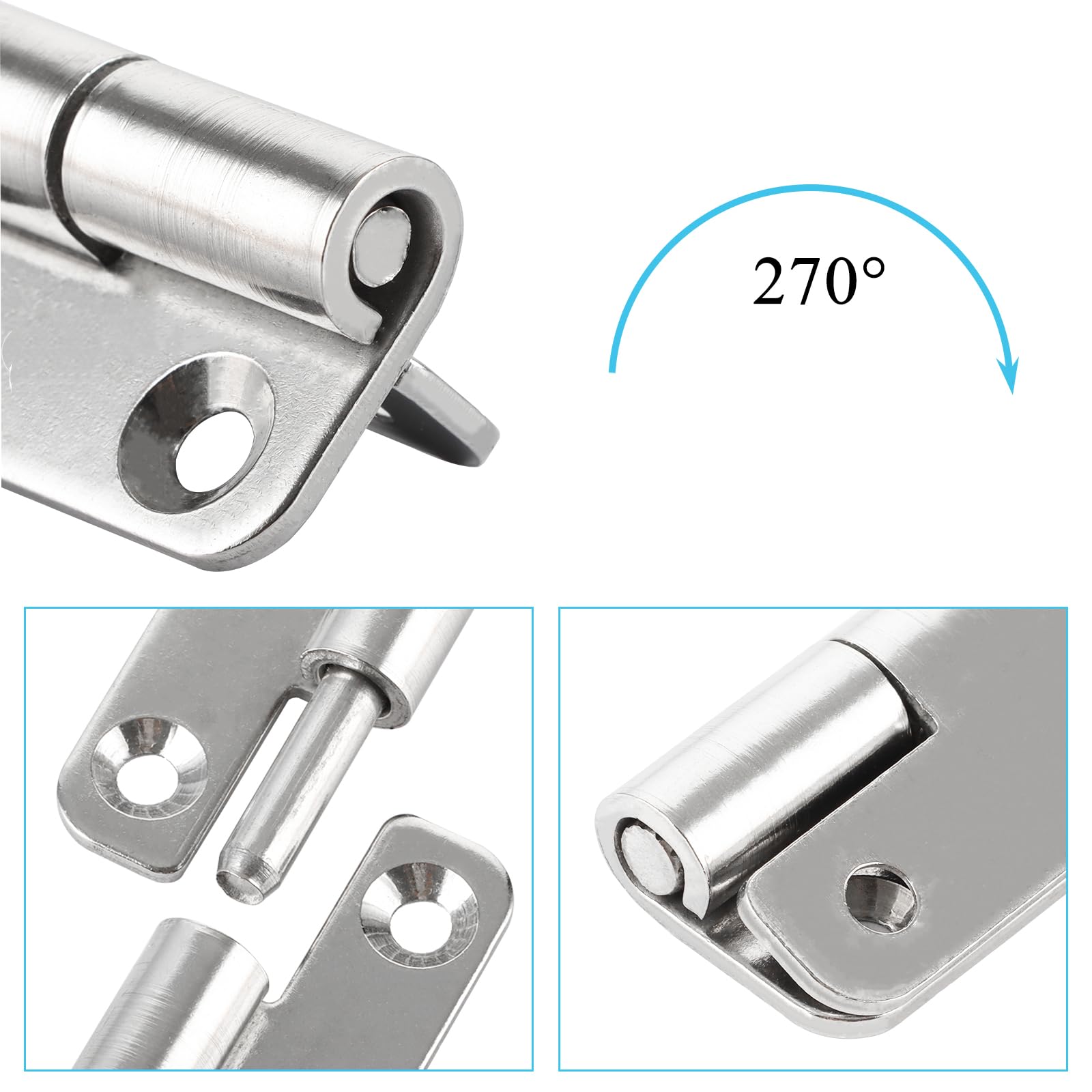 GBACHOOSE 18 Pcs Detachable Hinge, 1.5″ Lift Off Detachable Door Hinges ...