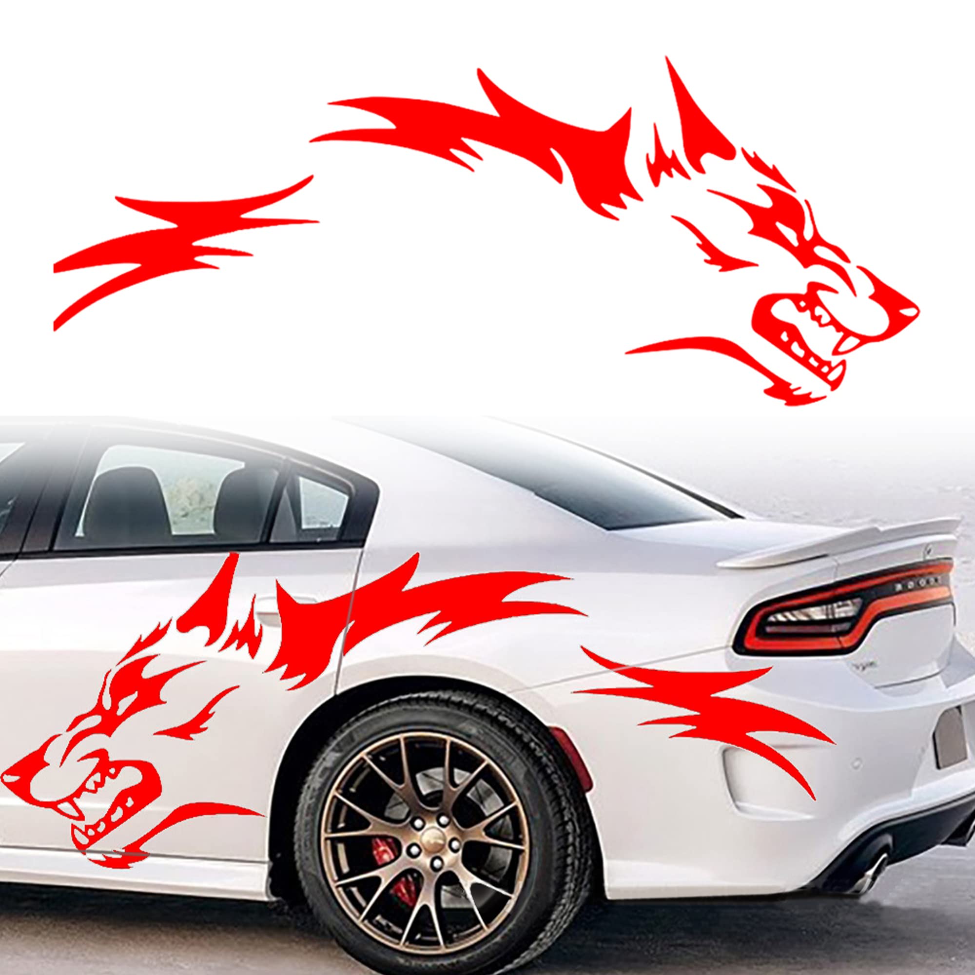 Amazon.com - AuMoHall 1 Set Running Wolf Graphics Car Body Sticker Self ...