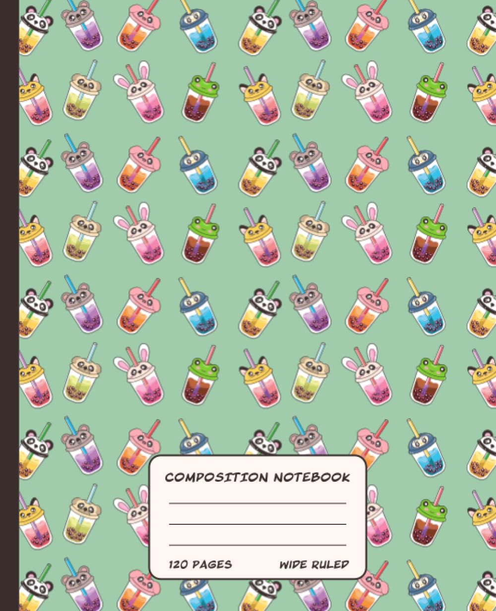 Boba Milk Tea Composition Notebook: Back to School Cute Kawaii Bubble ...