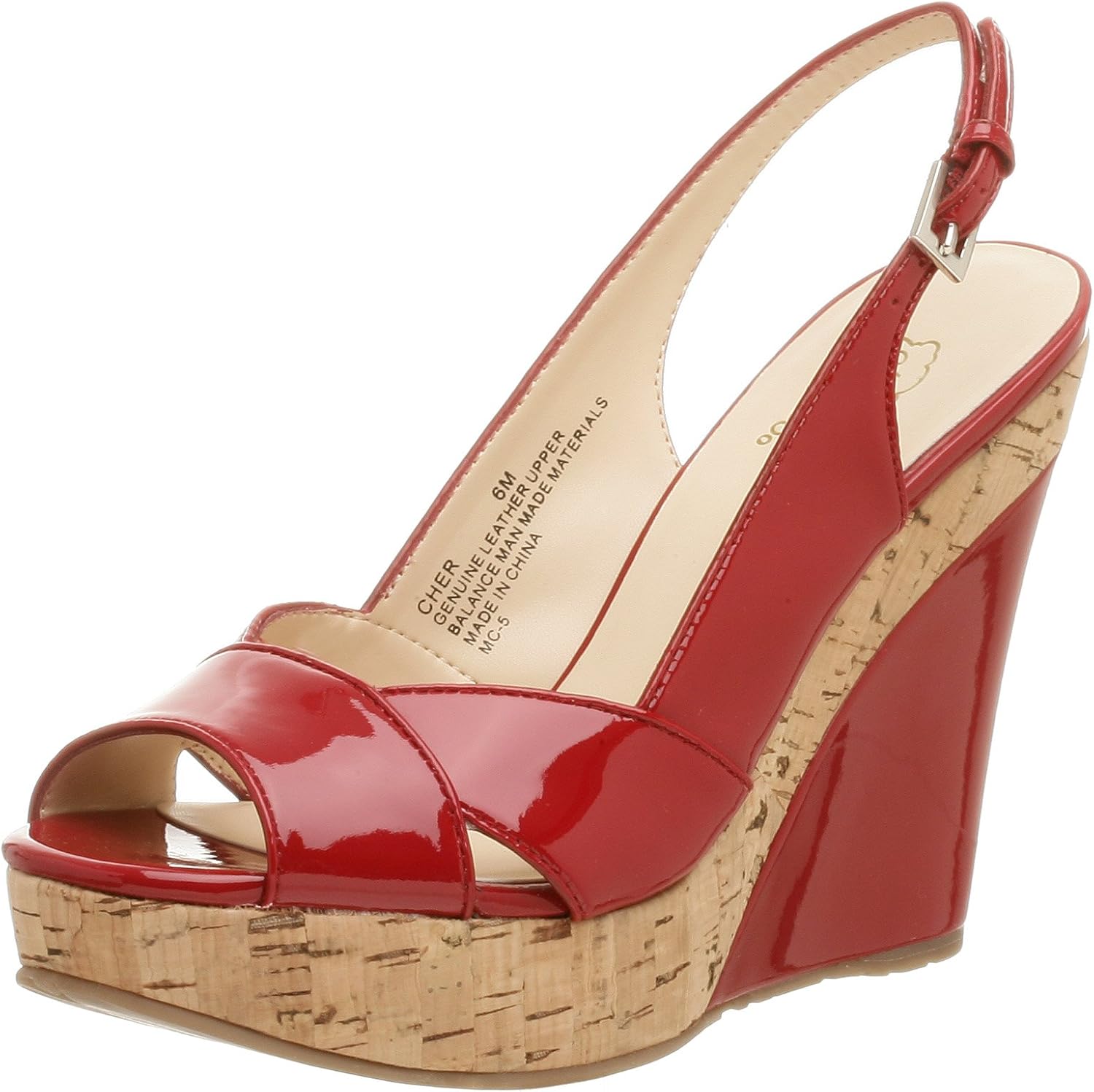 Amazon.com | oh DEER! Women's Cher Platform Wedge Sandal,Red,8 M ...