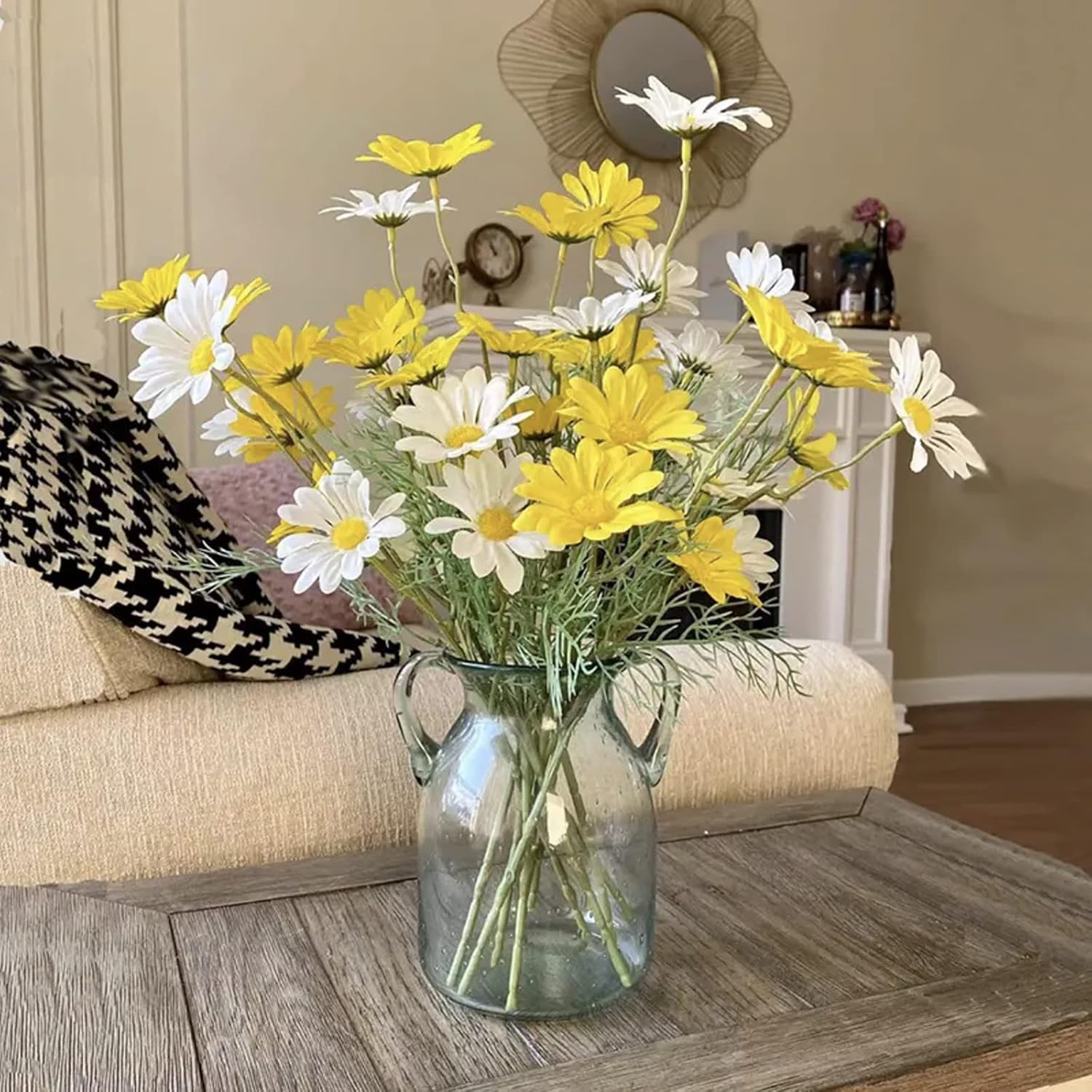 Mokylor Elegante florero de 6 pulgadas de doble oreja soplado a mano y ...