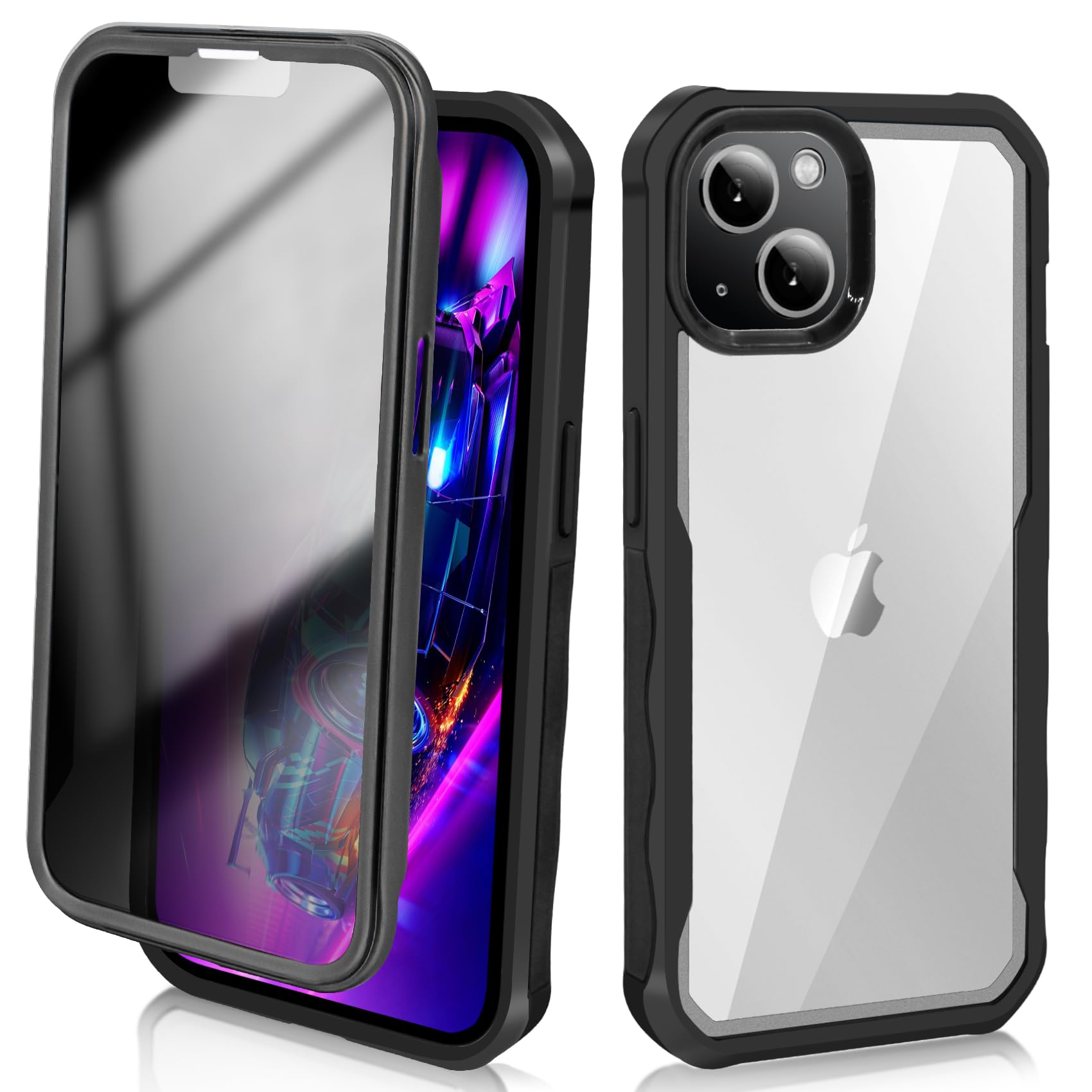 Amazon.com: Privacy Case Compatible for iPhone 15, Full-Body Case Clear ...