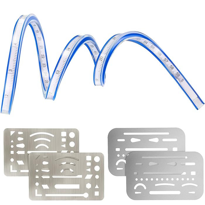 Buy 4 Pieces Eraser Shield Stainless Steel Erasing Shield Drawing ...