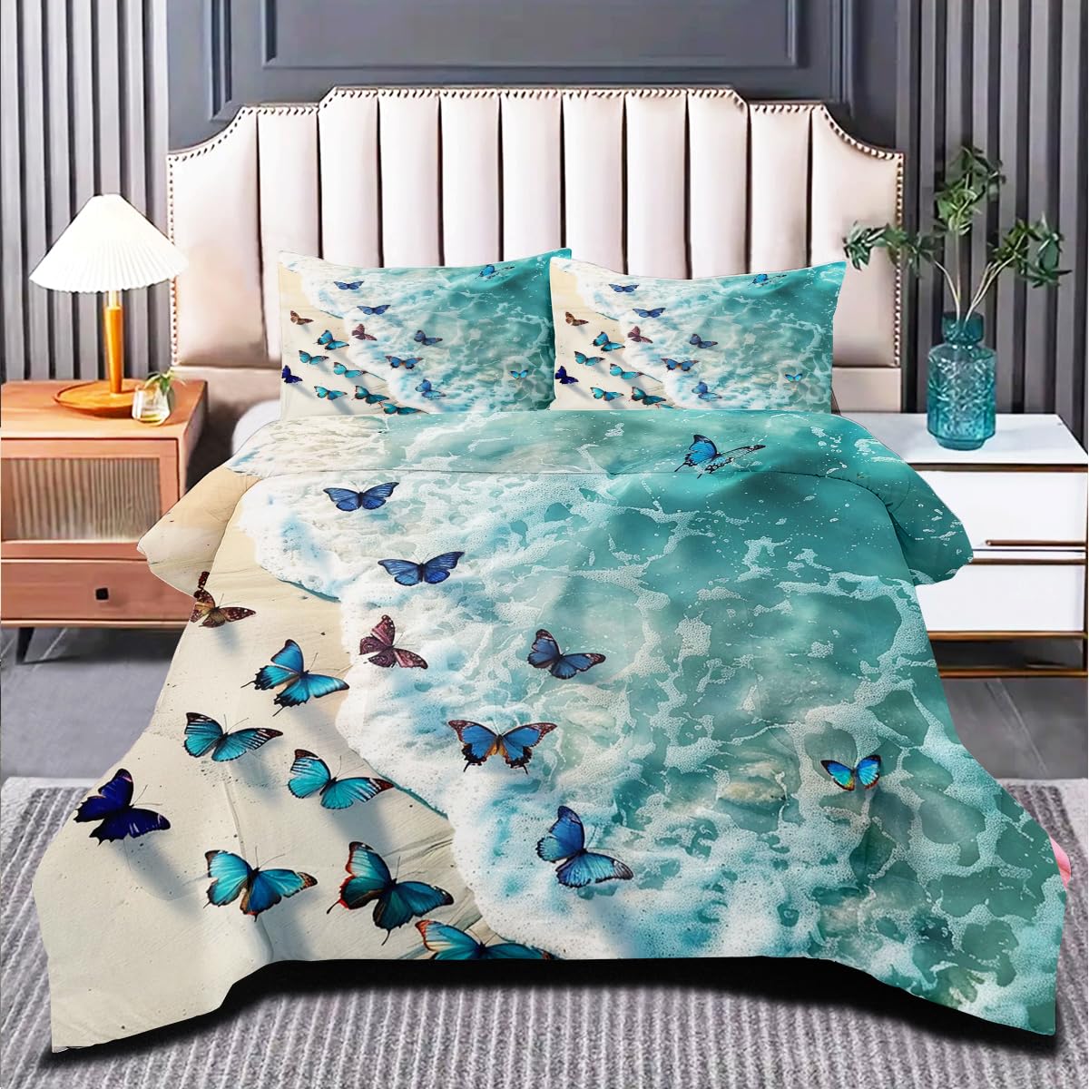 Amazon.com: CCoutueChen Tropical Ocean Beach Comforter Bedding Set King ...