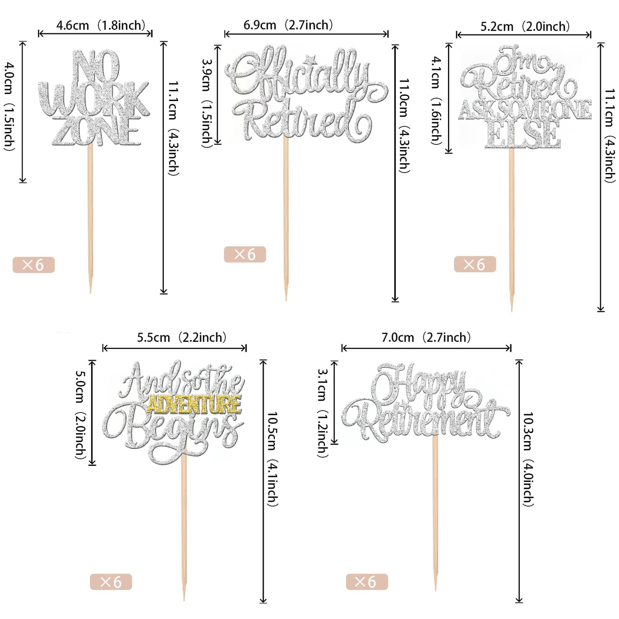 Snapklik.com : 30 PCS Happy Retirement Cupcake Toppers Officially ...