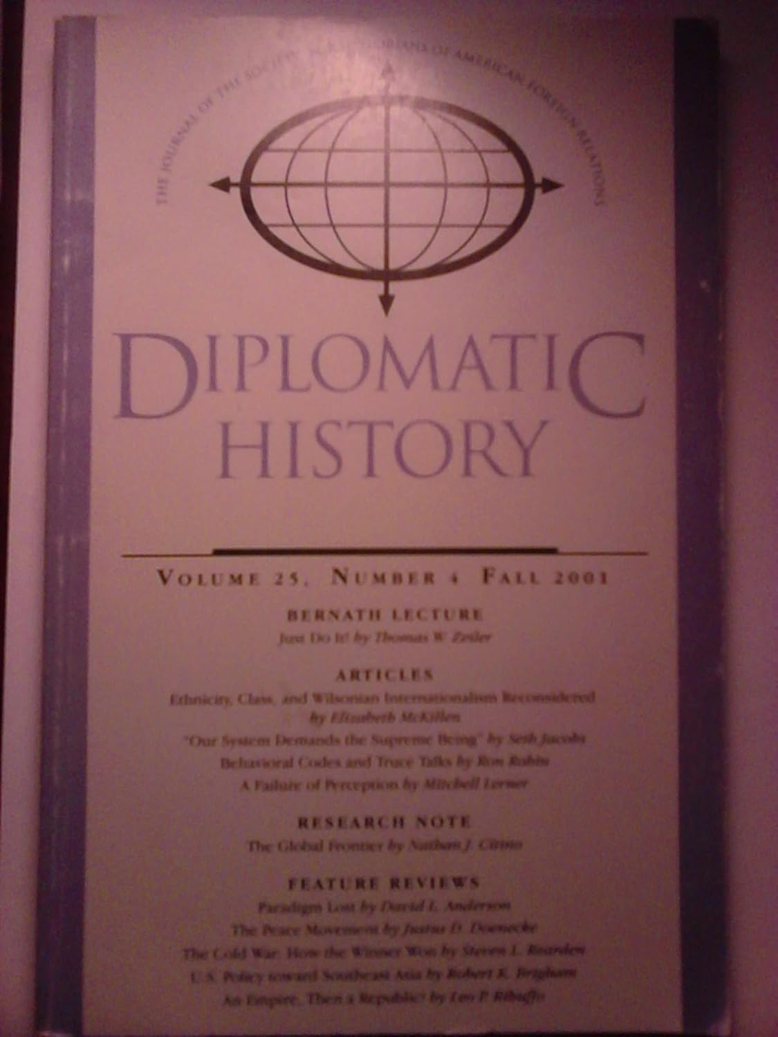 Diplomatic History (fall 2001 volume 25, number 4): Thomas Zeiler ...