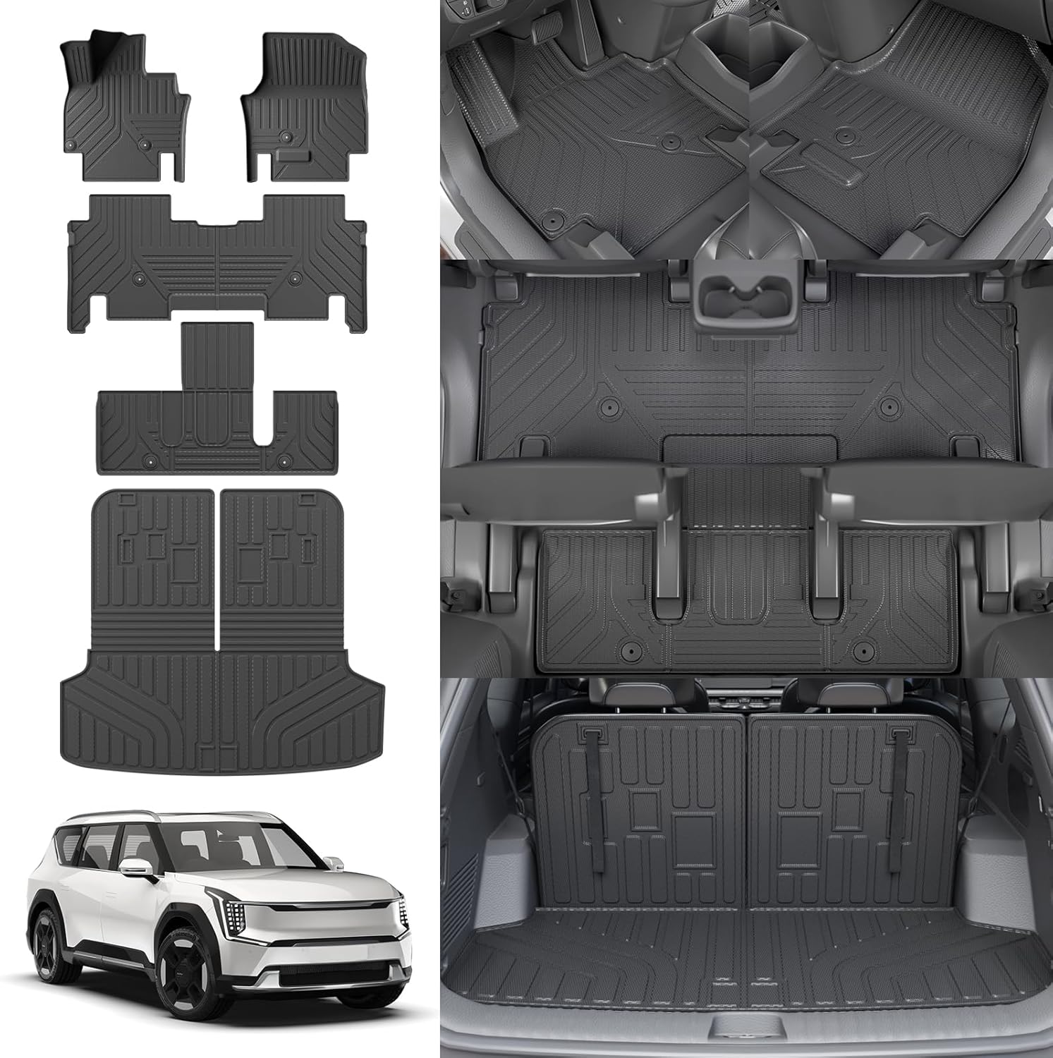 Amazon.com: Thinzyou Floor Mats Compatible with 2024 2025 2026 Kia EV9 ...