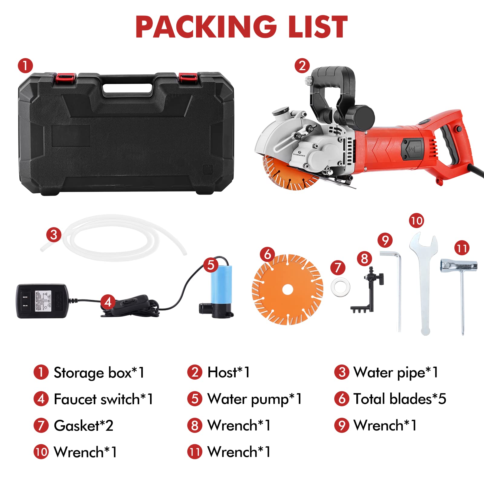 YUCHENGTECH 4800W Wall Groove Cutting Machine Chaser 110V Wall Chaser ...