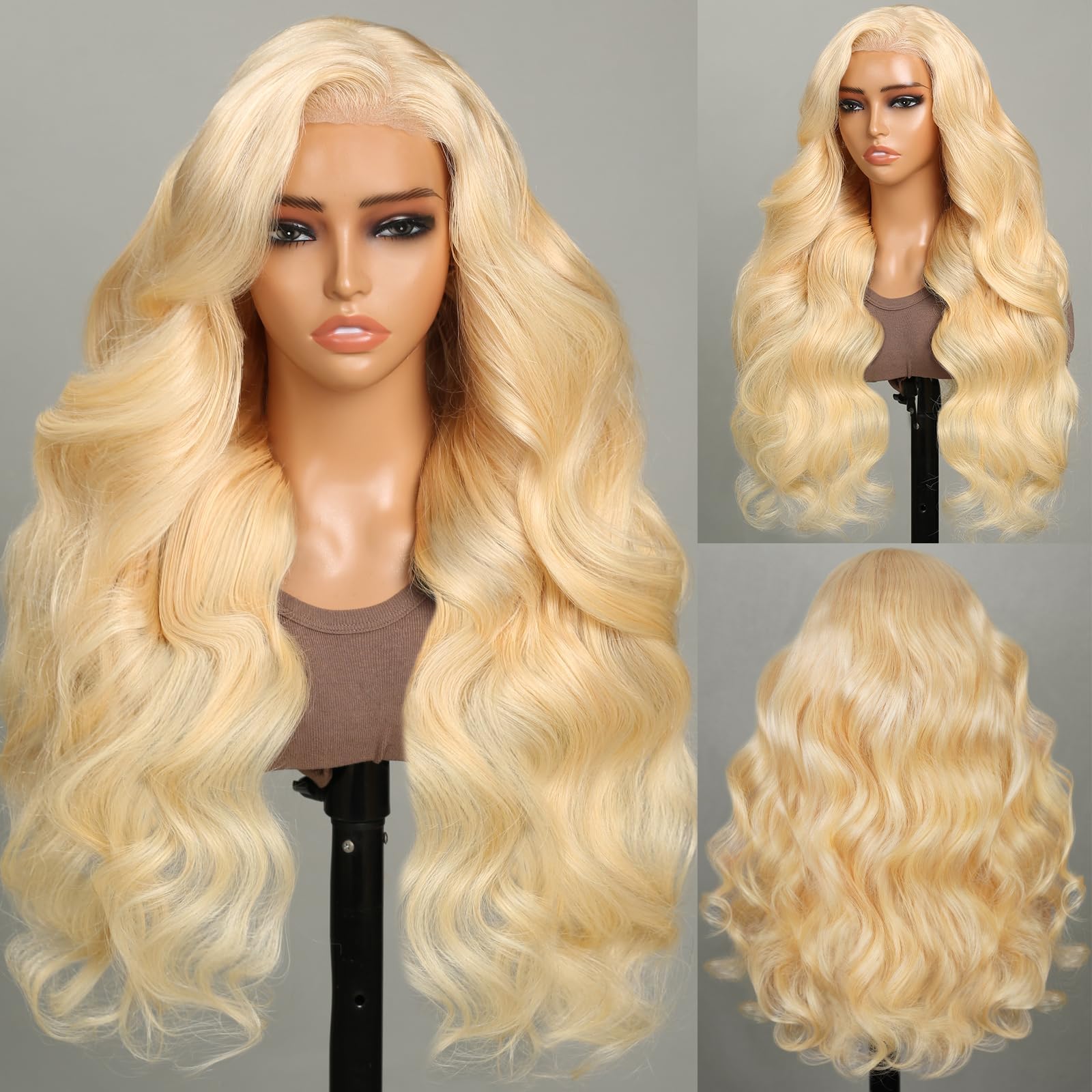 Amazon.com : Ownmehair 613 Lace Front Wig Human Hair 220% Density 6x5 ...
