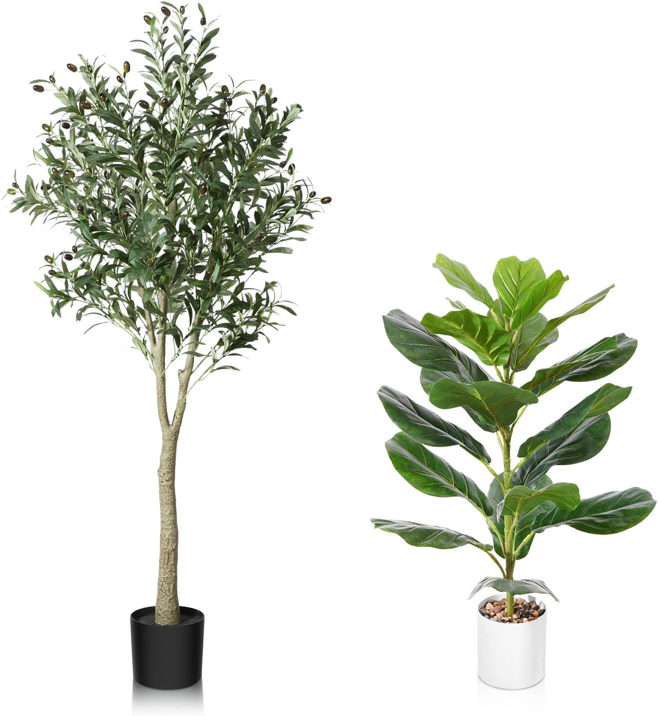Amazon.com: CROSOFMI 5 Feet Artificial Olive Tree Plant with 30 Inch ...