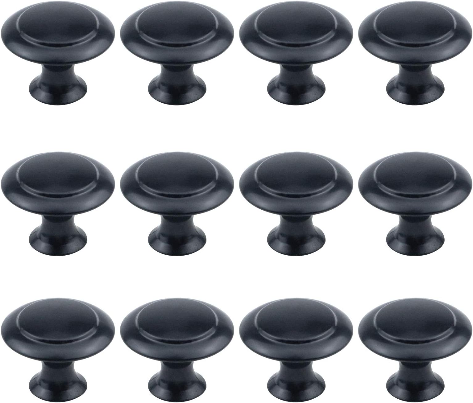 Biaungdo 15 Pack 1Inch Flat Black Kitchen Cabinet Knobs Drawer Dresser ...