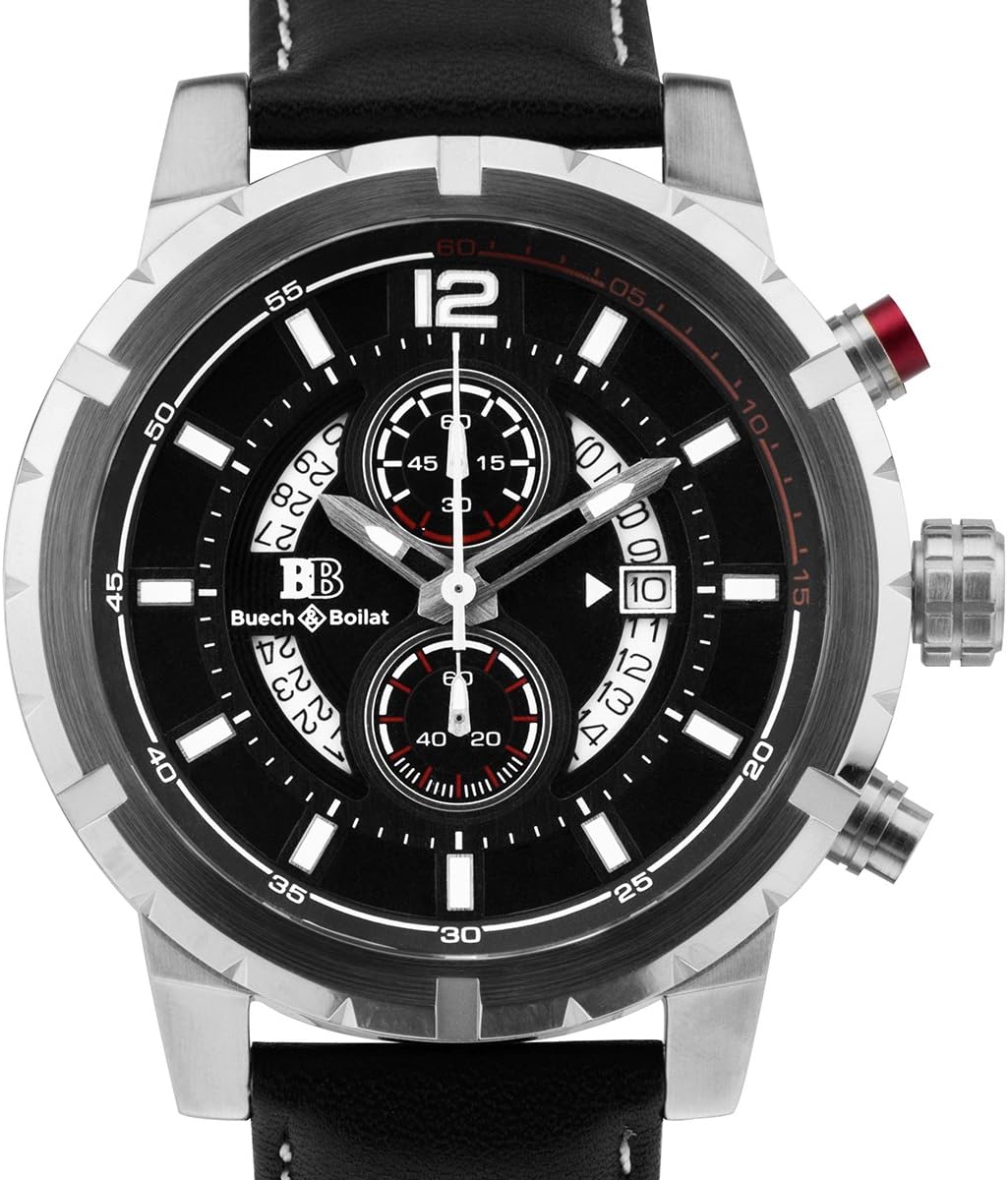 Amazon.com: Buech & Boilat Beaumont Trophy Chronograph Mens Watch ...
