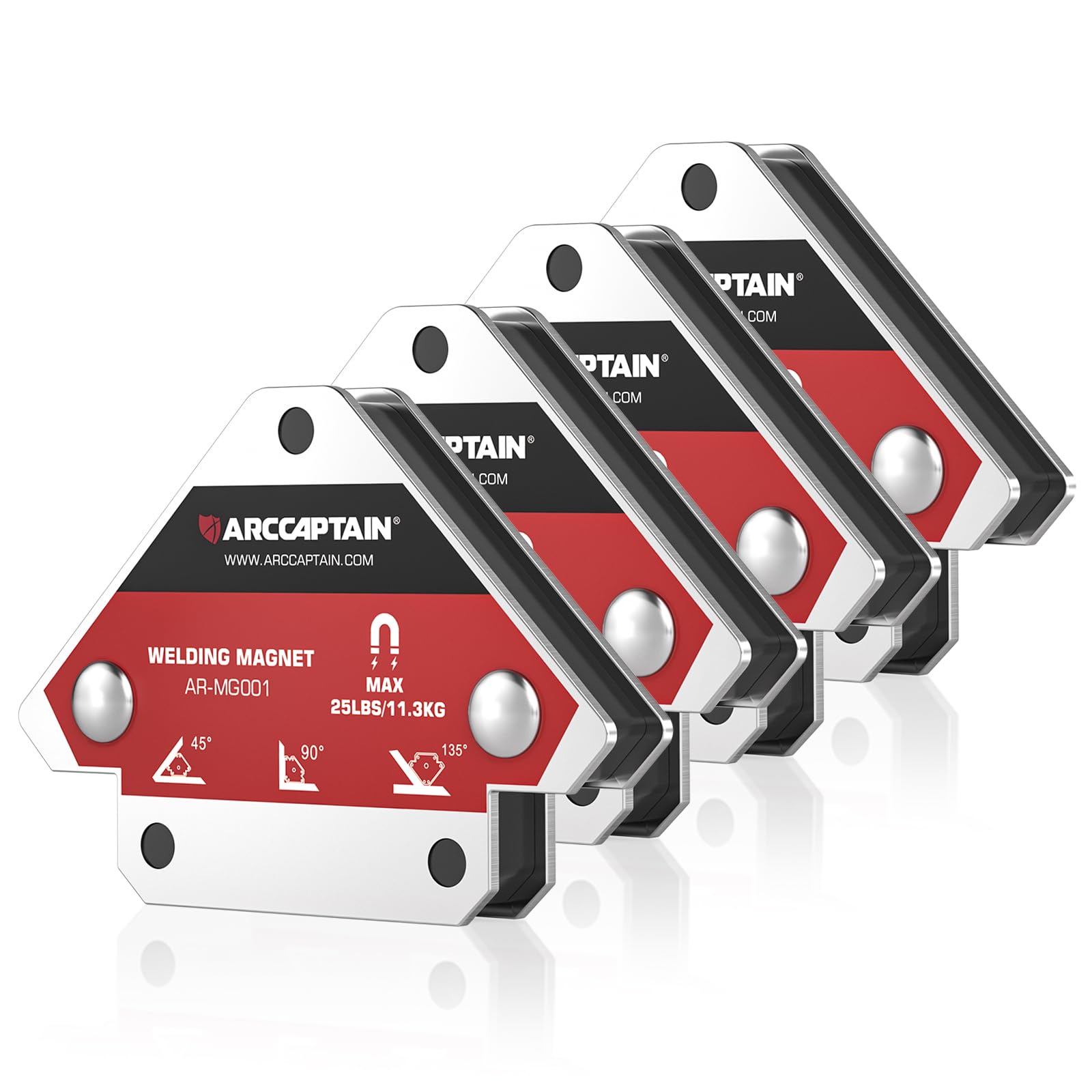 ARCCAPTAIN Welding Magnets 4pcs 25LB Welding Magnet Set, Magnetic ...