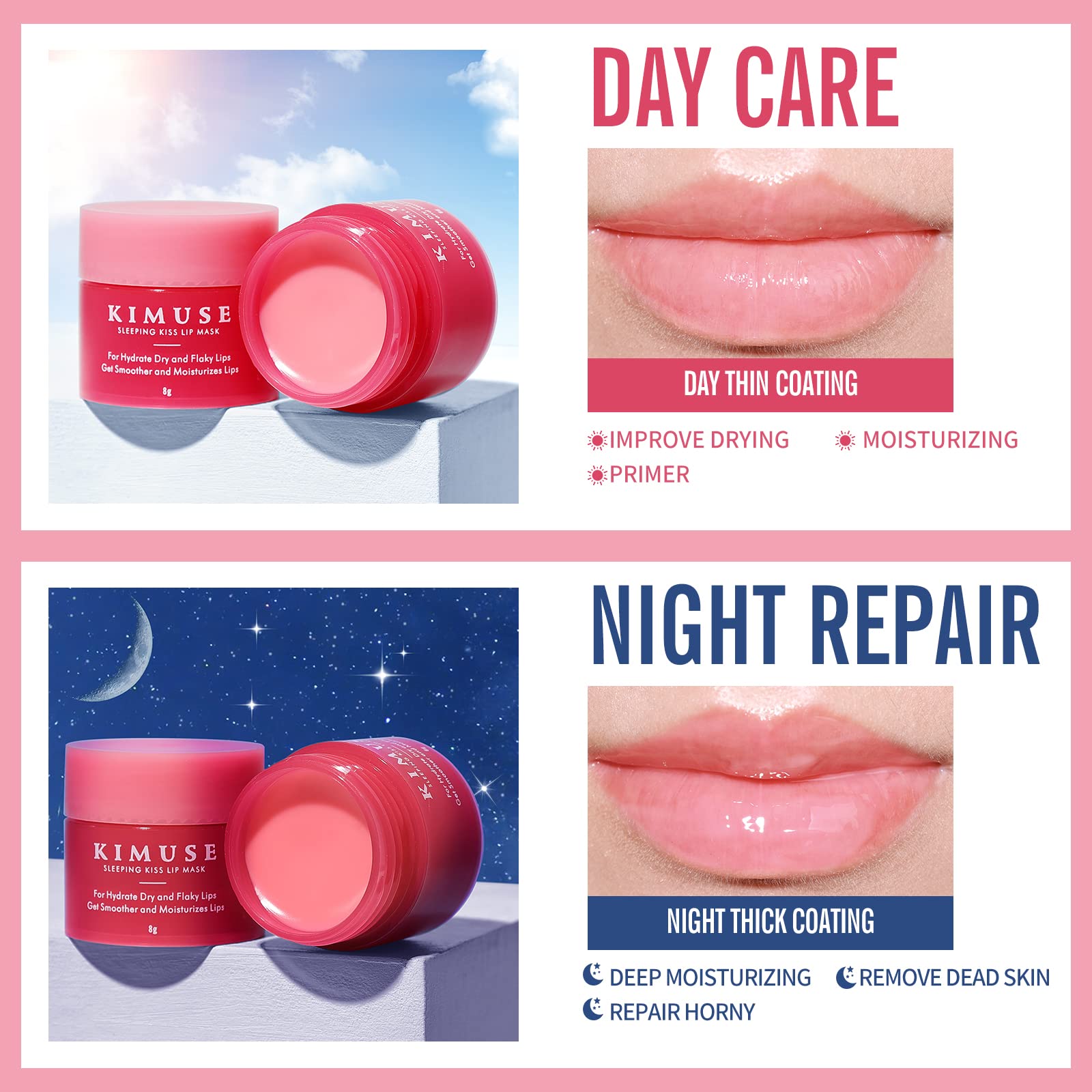 Snapklik.com : KIMUSE Lip Sleeping Mask Set - Overnight Treatment Lip ...