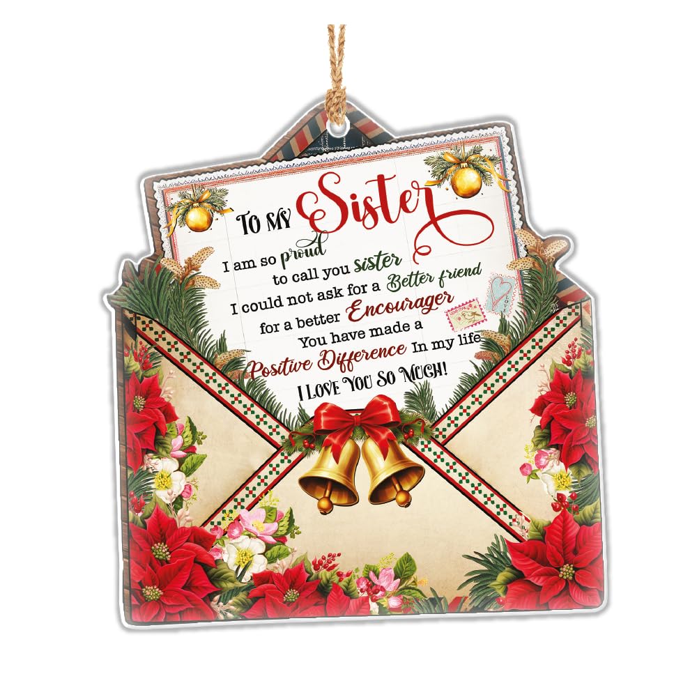 Amazon.com: to My Sister Letter Vintage, Acrylic Ornaments, Sister ...