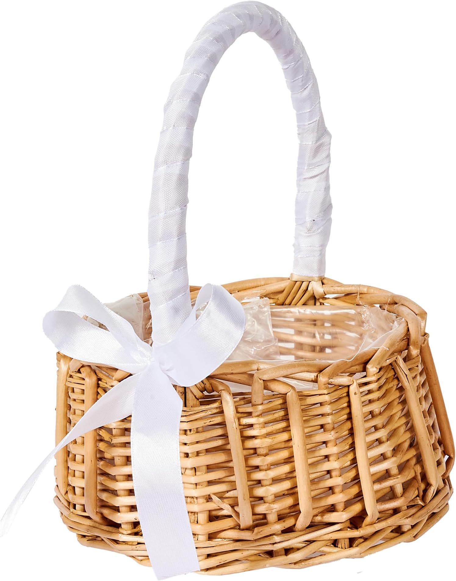 Woodluv Storage Baskets Set of 2, Wedding Flower Girls Baskets, Wicker ...