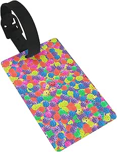 Amazon.com: Pickleball Balls Colors Pattern Luggage Tag Hangtag Flexible Identification Tag for ...